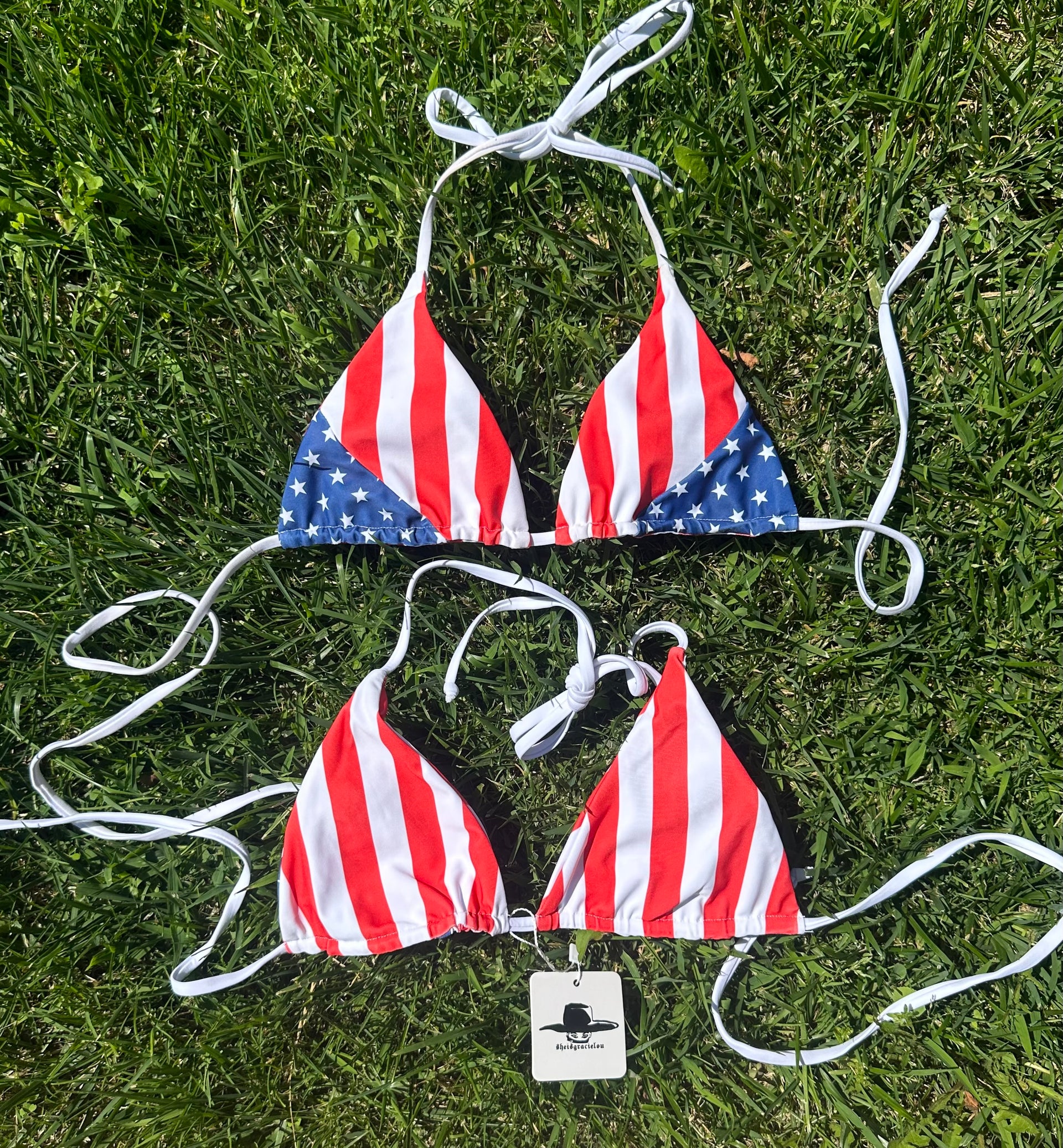 American Flag Bikini Top – sheisgracielou--The Cowboy Pillows®️ Co