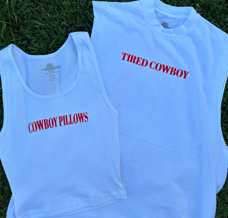 Tired Cowboy Tank – sheisgracielou--The Cowboy Pillows®️ Co