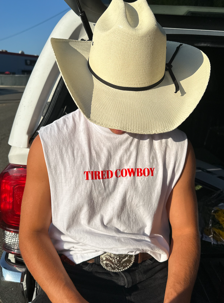 Tired Cowboy Tank – sheisgracielou--The Cowboy Pillows®️ Co